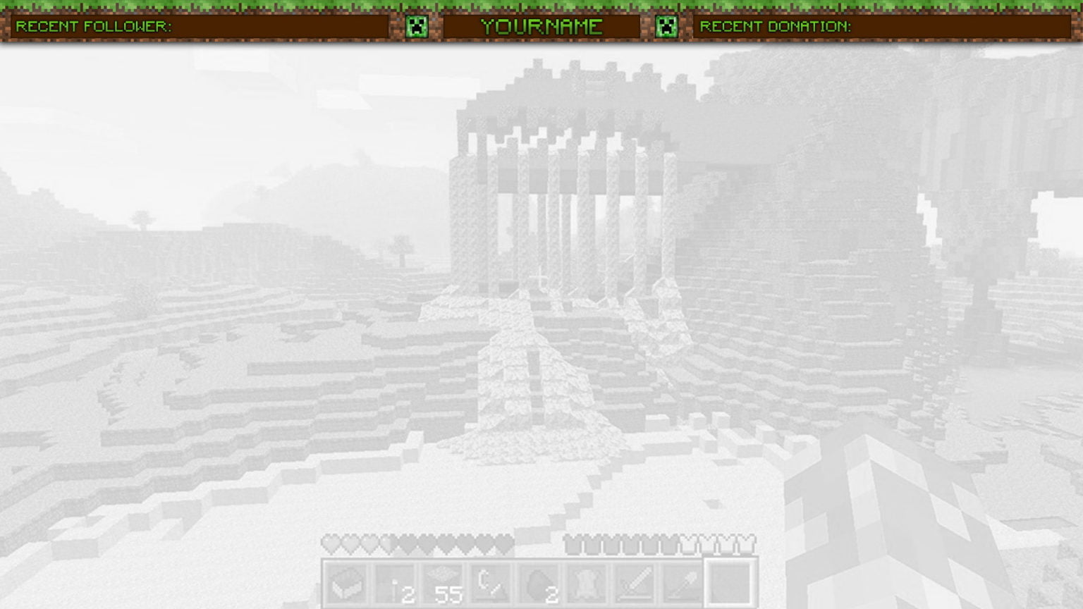 Minecraft – Twitch Overlay | Creeper Pixel Stream Overlay 🎮
