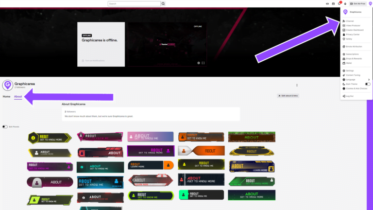 How to Implement Panels on Twitch | Graphicarea.net