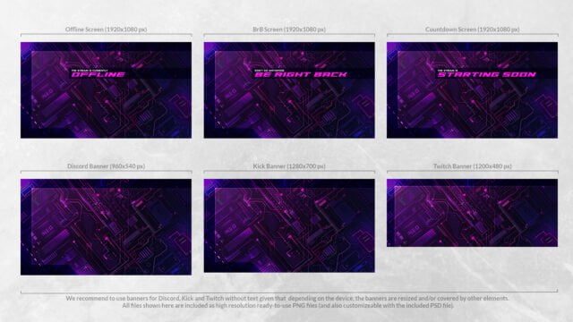Twitch Banners & Screens | Offline, BRB & Transition Scenes ⚡