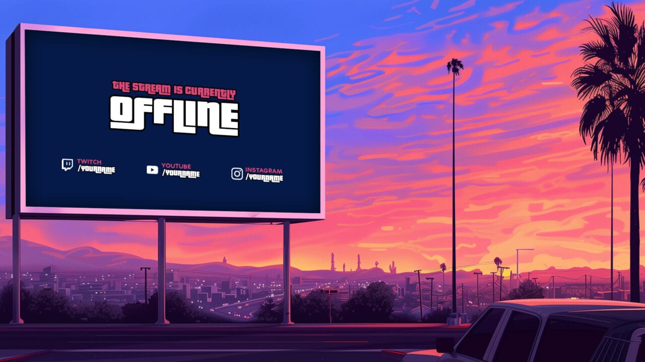 GTA VI – Stream Package | Blue Sunset Overlay Bundle 🌅