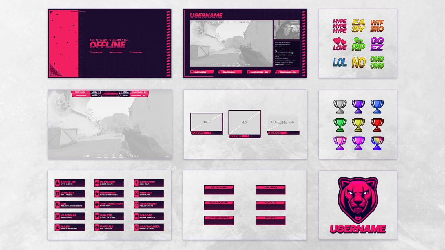 Esports - Twitch Panels | Graphicarea.net