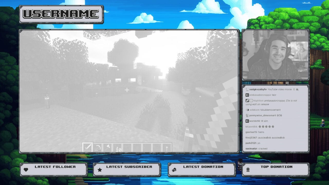 Minecraft II – Stream Package | Complete Pixel Overlay Bundle 🧱